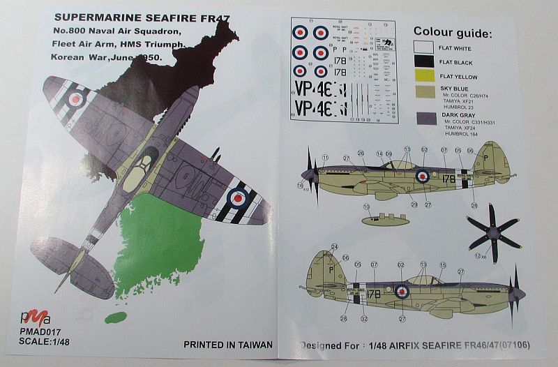 Internet Modeler PMA 1/48 Supermarine Seafire FR47 Decals Internet Modeler PMA 1/48 Supermarine Seafire FR47 Decals