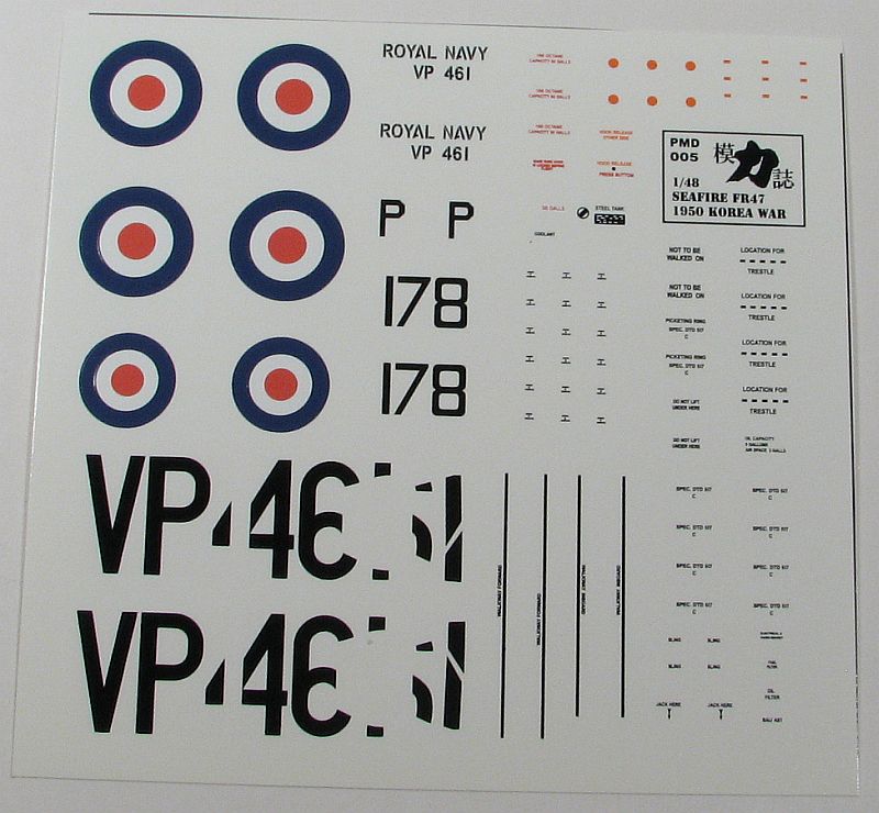 Internet Modeler PMA 1/48 Supermarine Seafire FR47 Decals Internet Modeler PMA 1/48 Supermarine Seafire FR47 Decals